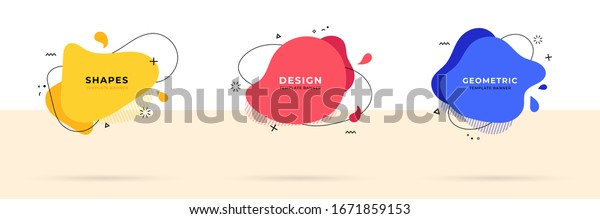 Set Abstract Modern Geometric Graphic Element Stock Vector (Royalty ...