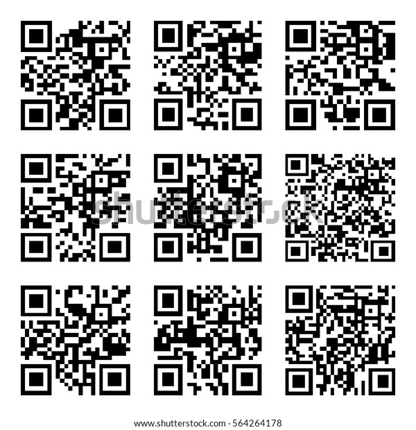 Set Abstract Qr Codes: เวกเตอร์สต็อก (ปลอดค่าลิขสิทธิ์) 564264178 ...