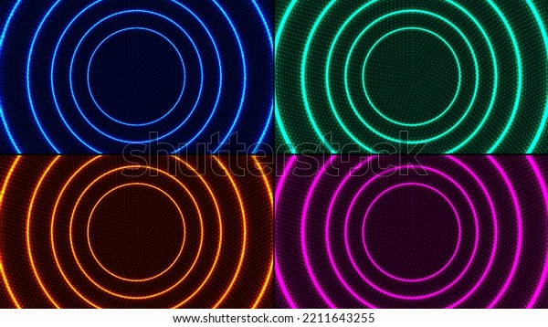 Set Abstract Radial Motion Lines Circles Stock Vector (Royalty Free ...