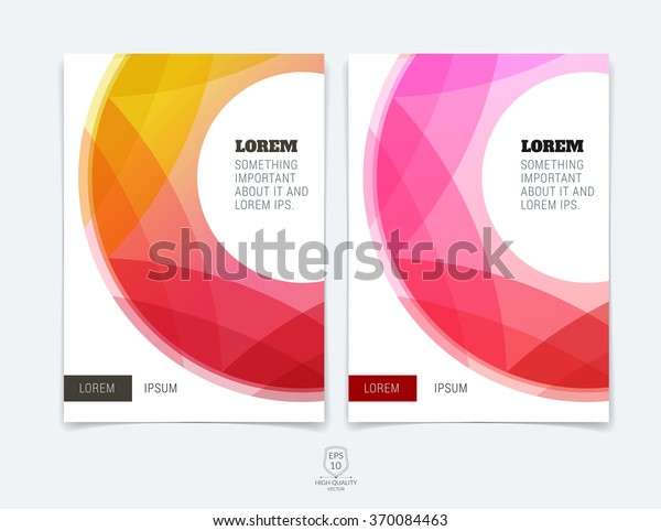Set of abstract red and colorful layout brochure, magazine, flyer ...