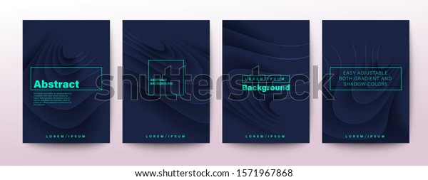 Set Abstract Ripple Curved Shape On Stock Vector (Royalty Free ...