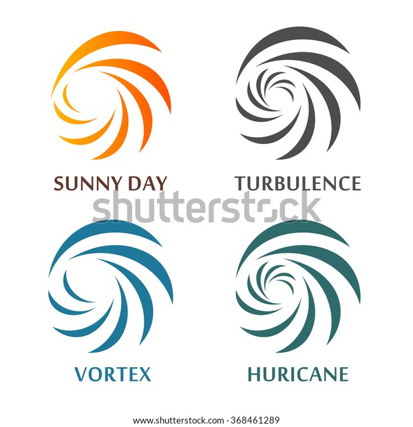 Set Abstract Spinning Vector Logos Collection Stock Vector (Royalty ...