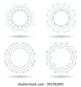 Set Abstract Symmetric Circular Patterns Vector Stock Vector (Royalty ...
