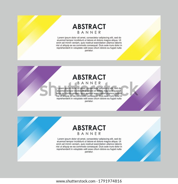 Set Abstract Trendy Banner Design Template Stock Vector (Royalty Free ...