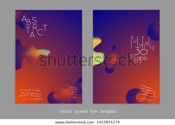 Set Abstract Universal Flyer Templates Simple Stock Vector (Royalty ...