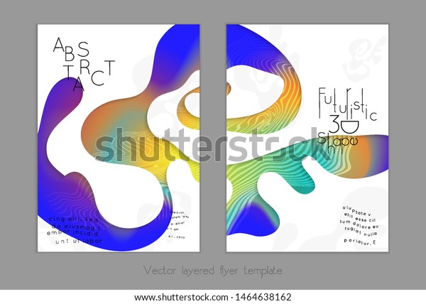 Set Abstract Universal Flyer Templates Simple Stock Vector (Royalty ...