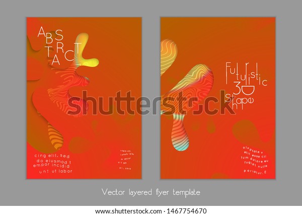 Set Abstract Universal Flyer Templates Simple Stock Vector (Royalty ...