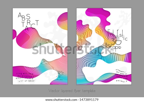 Set Abstract Universal Flyer Templates Simple Stock Vector (Royalty ...