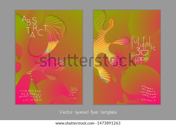 Set Abstract Universal Flyer Templates Simple Stock Vector (Royalty ...