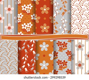 Set Abstract Vector Floral Paper Scrapbook Stock Vector (Royalty Free ...