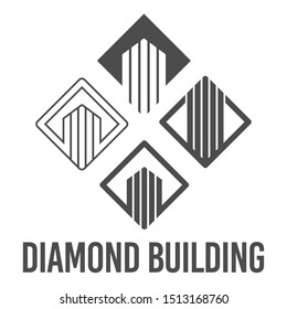 Set Abstract Vector Illustration Diamond Building Stock Vector (Royalty ...
