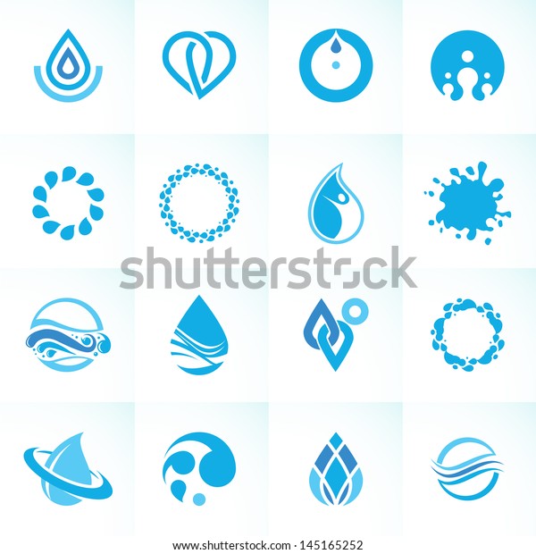 Set Abstract Water Icons Stock Vector (Royalty Free) 145165252 Set Abstract Water Icons Stock Vector (Royalty Free) 145165252