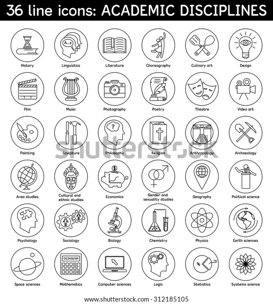 Set Academic Disciplines Icons Vector Eps8 스톡 벡터(로열티 프리) 312185105 ...
