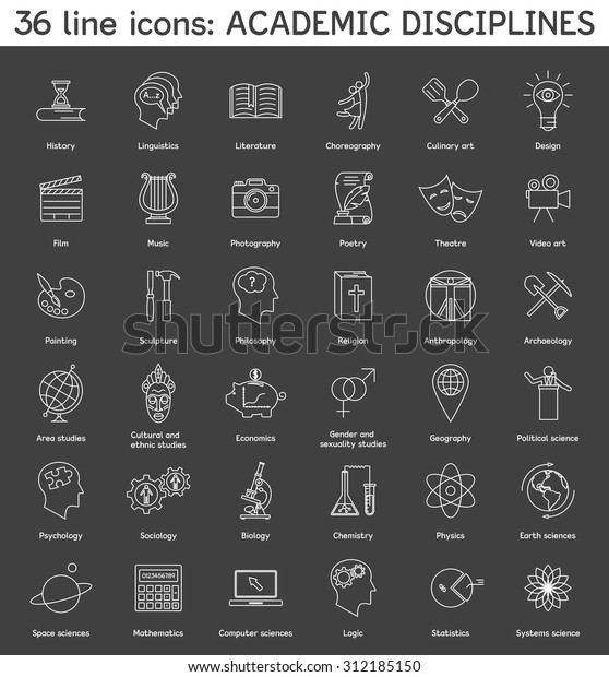 Set Academic Disciplines Icons Vector Eps8 Stock Vector (Royalty Free ...