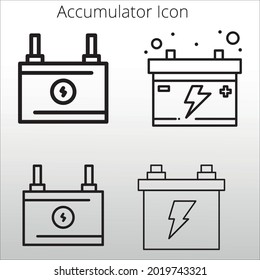 Set Accumulator Icon Line Isolated Logo Stock Vector (Royalty Free ...