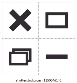Set Action Bar Icon Flat Vector Stock Vector (Royalty Free) 1150546148 ...