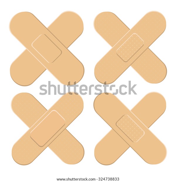Set Adhesive Flexible Fabric Plaster Medical Stock Vector (Royalty Free ...