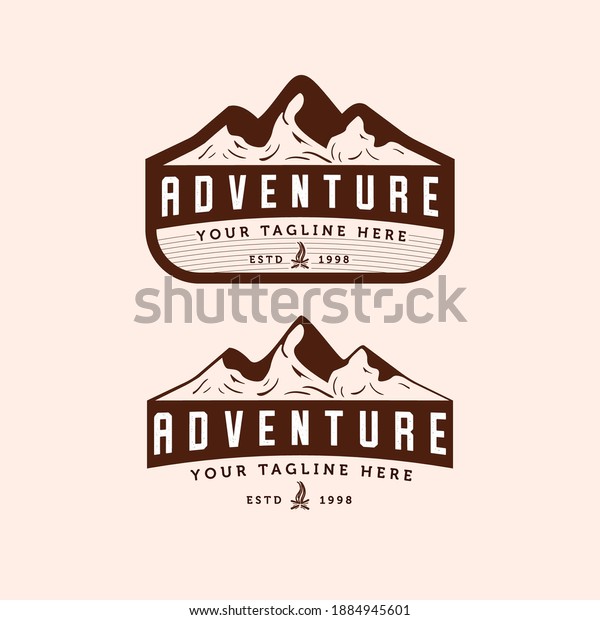 Set Adventure Vintage Logo Vector Illustration Stock Vector (Royalty ...