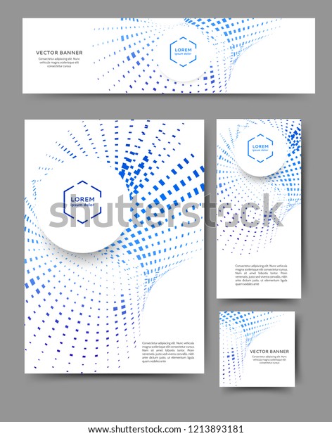 Set Advertising Flyers Banners Abstract Geometric 스톡 벡터(로열티 프리 ...
