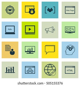 Set Advertising Icons On Focus Group Stock Vector (Royalty Free ...