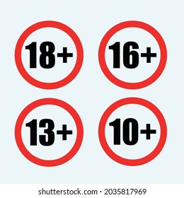 Set Age Restriction Signs Age Limit Stock Vector (Royalty Free ...