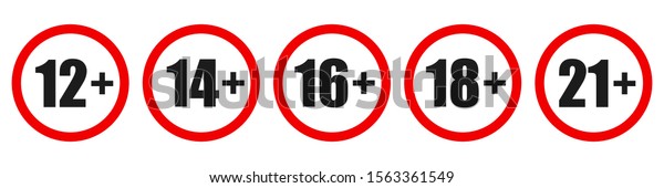 Set Age Restriction Signs Age Limit Stock Vector (Royalty Free) 1563361549