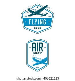 Set Airplane Show Labels Flying Club Stock Vector (Royalty Free ...