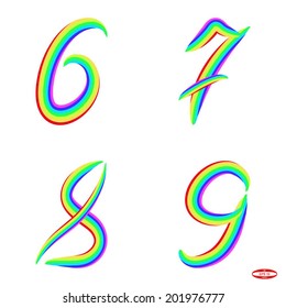 Set Alphabet Number 6 7 8 Stock Vector (Royalty Free) 201976777
