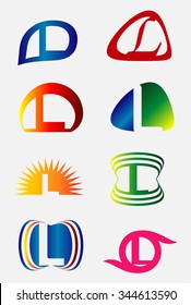Vektor Stok Set Alphabet Symbols Elements Letter L (Tanpa Royalti ...