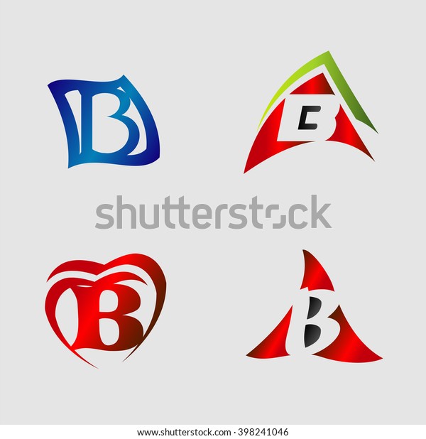 Set Alphabet Symbols Elements Letter B Stock Vector (Royalty Free ...