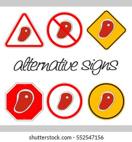 Set Alternative Road Signs Stock Vector (Royalty Free) 552547156 ...