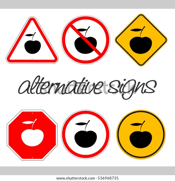 Set Alternative Road Signs Stock Vector (Royalty Free) 536968735 ...