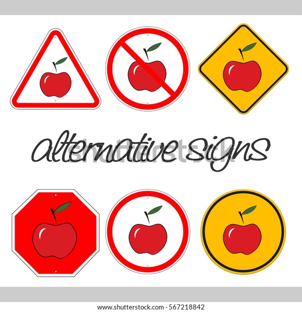 Set Alternative Road Signs Stock Vector (Royalty Free) 567218842 ...