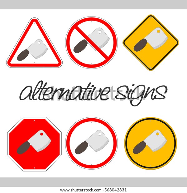 Set Alternative Road Signs Stock Vector (Royalty Free) 568042831 ...
