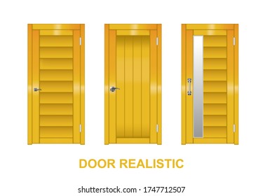 Set Aluminium Door Realistic Vector Metal Stock Vector (Royalty Free ...