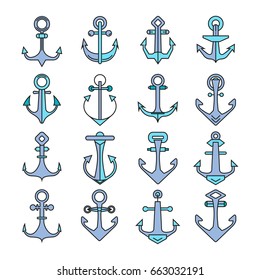 Collection Hand Drawn Anchor Icons: เวกเตอร์สต็อก (ปลอดค่าลิขสิทธิ์ ...
