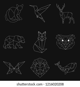 Set Animal Linear Illustrations Stock Vector (Royalty Free) 1212655048 ...