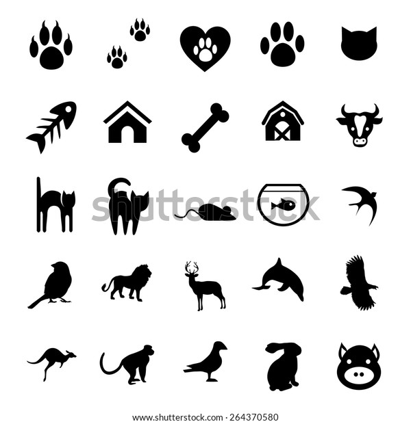 ensemble d'icônes d'animaux : image vectorielle de stock (libre de ...