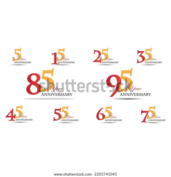Set Anniversary Celebration 595 3d Vector Stock Vector (Royalty Free ...