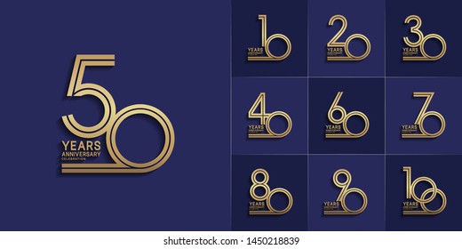 Set Logo Anniversary Logotype Design Celebrate Stock Vector (Royalty ...