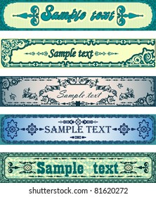 Set Antique Blue Banners Stock Vector (Royalty Free) 81620272 ...