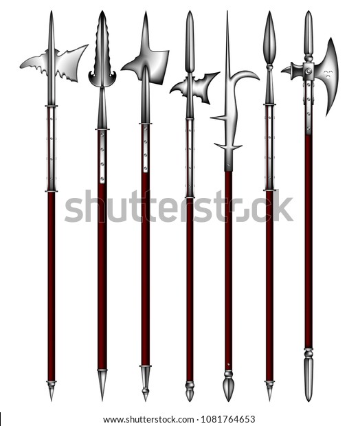 Set Antique Cold Steel Weapons Peaks Stock Vector (Royalty Free ...