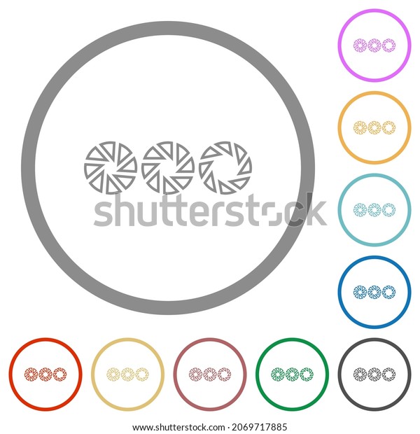 Set Aperture Size Outline Flat Color Stock Vector (Royalty Free ...