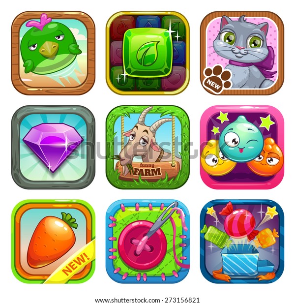 Set App Store Game Icons Vector Stock Vector (Royalty Free) 273156821