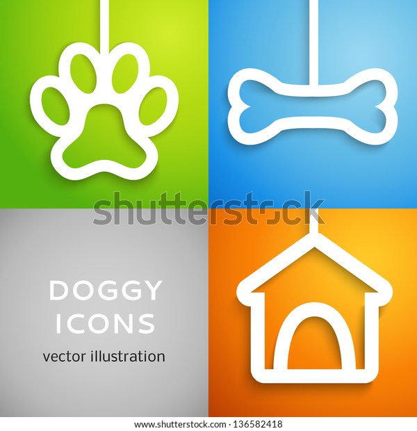 Set Applique Doggy Icons Vector Illustration Stock Vector (Royalty Free ...