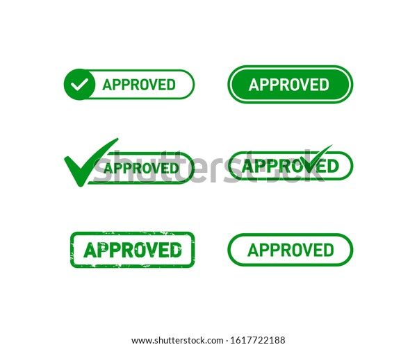 Set Approved Sign Label Design Vector Stock Vector (Royalty Free ...