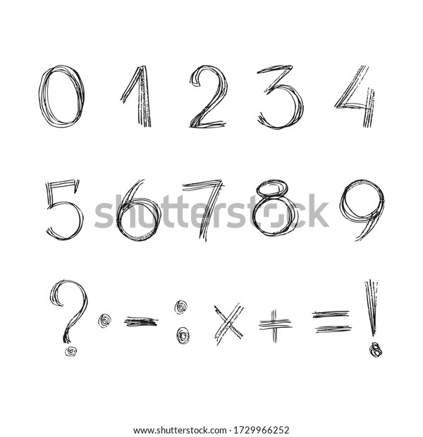 Set Arabic Numbers Mathematical Symbols Multiplication Stock Vector ...