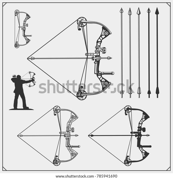 Set Archery Sports Emblems Labels Design Stock Vector (Royalty Free ...