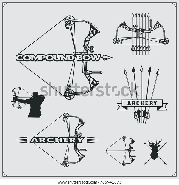 Set Archery Sports Emblems Labels Design Stock Vector (Royalty Free ...