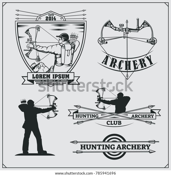 Set Archery Sports Emblems Labels Design Stock Vector (Royalty Free ...
